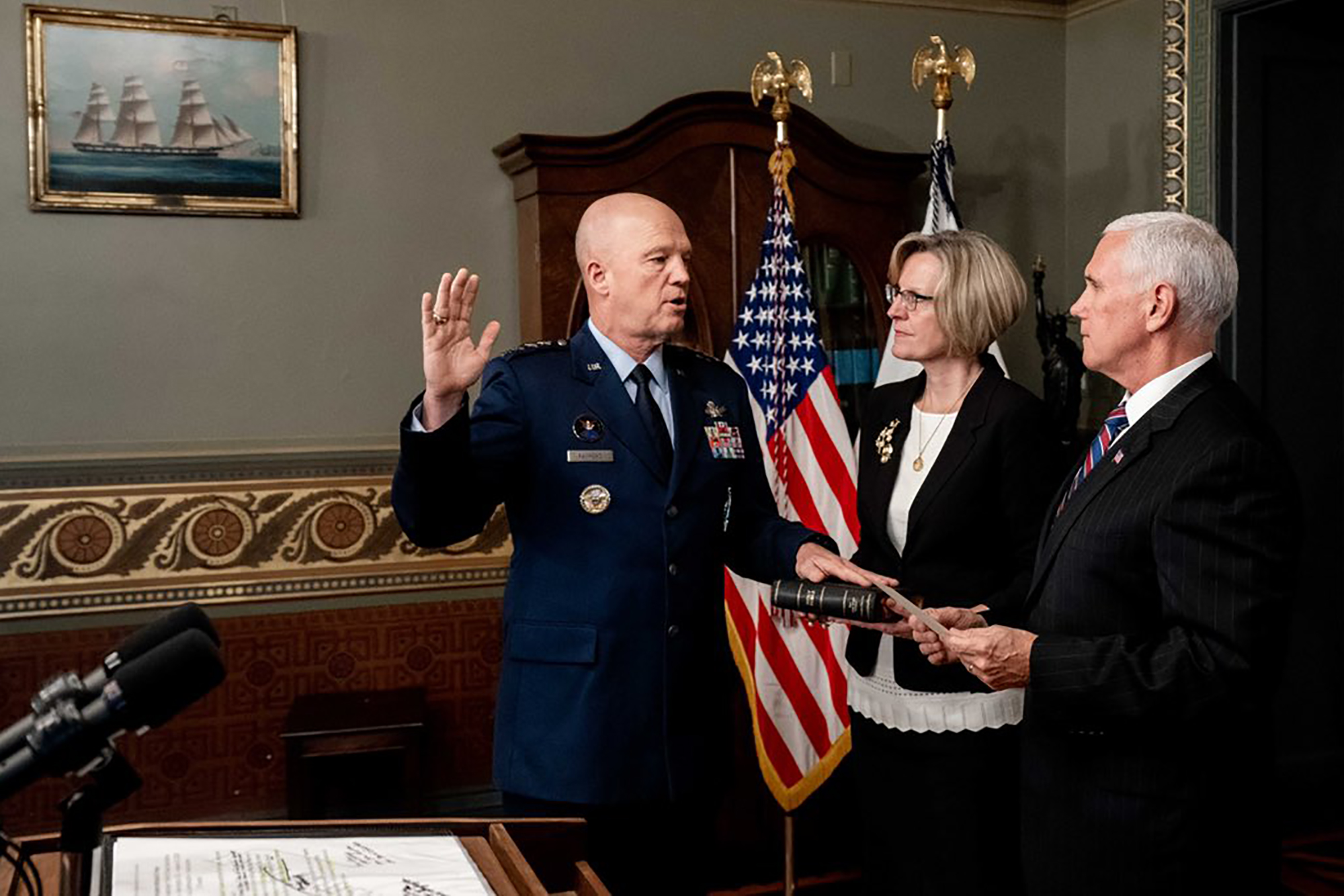 Raymond Sworn In as First Space Force Chief | Air & Space Forces Magazine