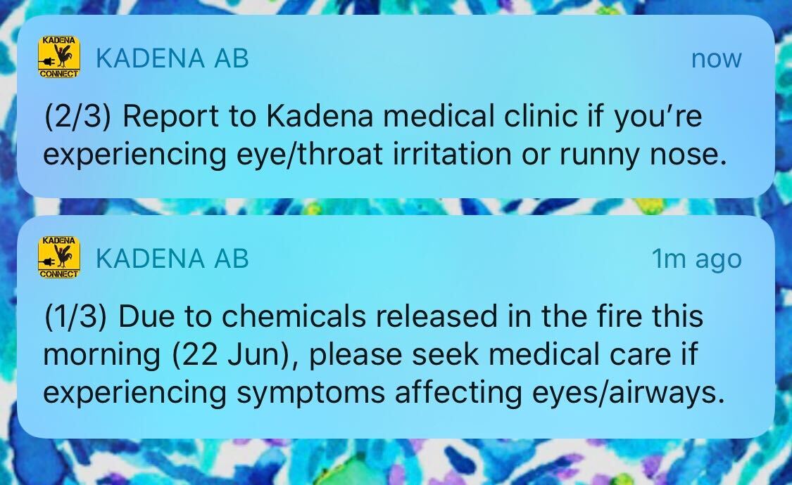 Fire at Kadena HAZMAT Facility Releases Chlorine Gas, Affecting Dozens ...