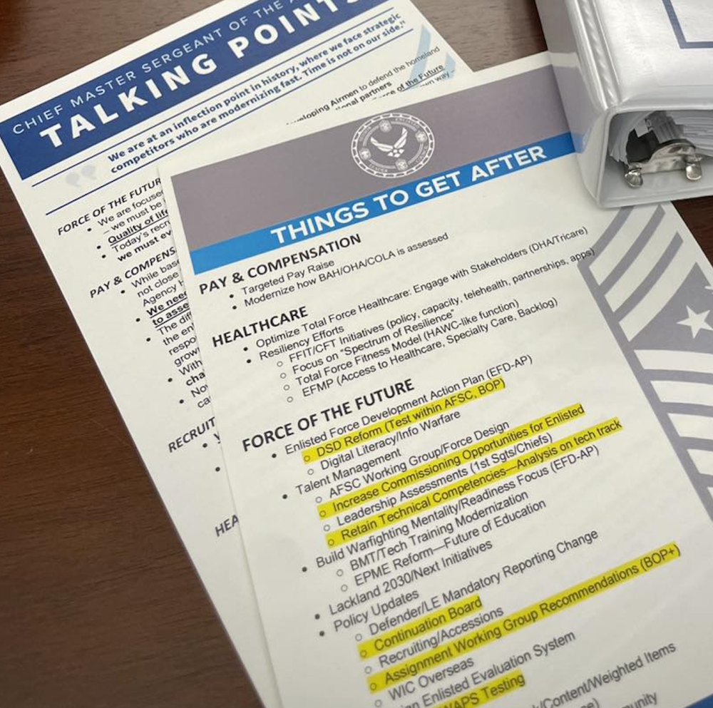 CMSAF Bass’ Top Priorities For Keeping Talented Airmen, Part 1