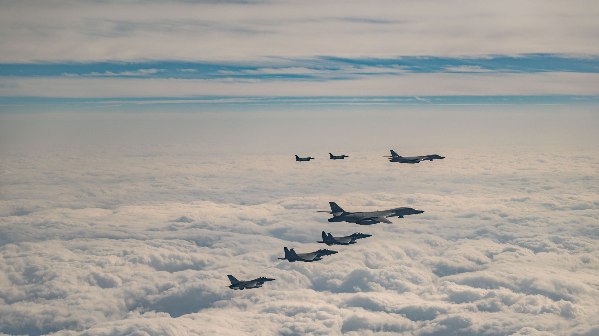 B-1 Bombers Fly in Second Trilateral Exercise with Japan and S Korea