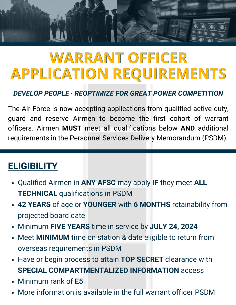 Air Force Opens Warrant Officer Applications Until May 31