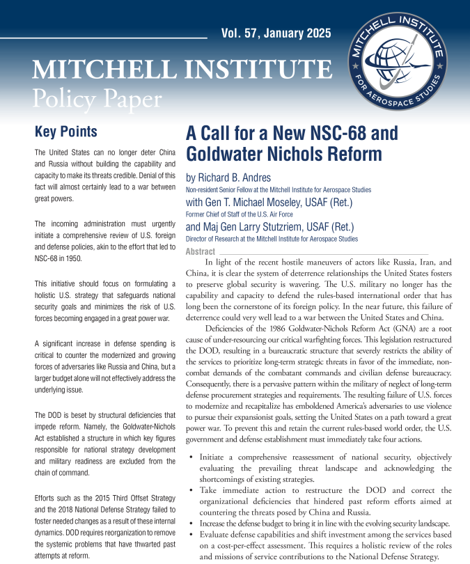 A Call for a New NSC-68 and Goldwater-Nichols Reform | Air & Space ...